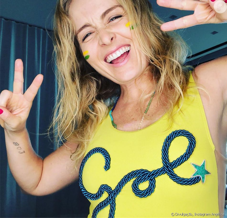 Angélica foi caracterizada para torcer pelo Brasil - Purepeople
