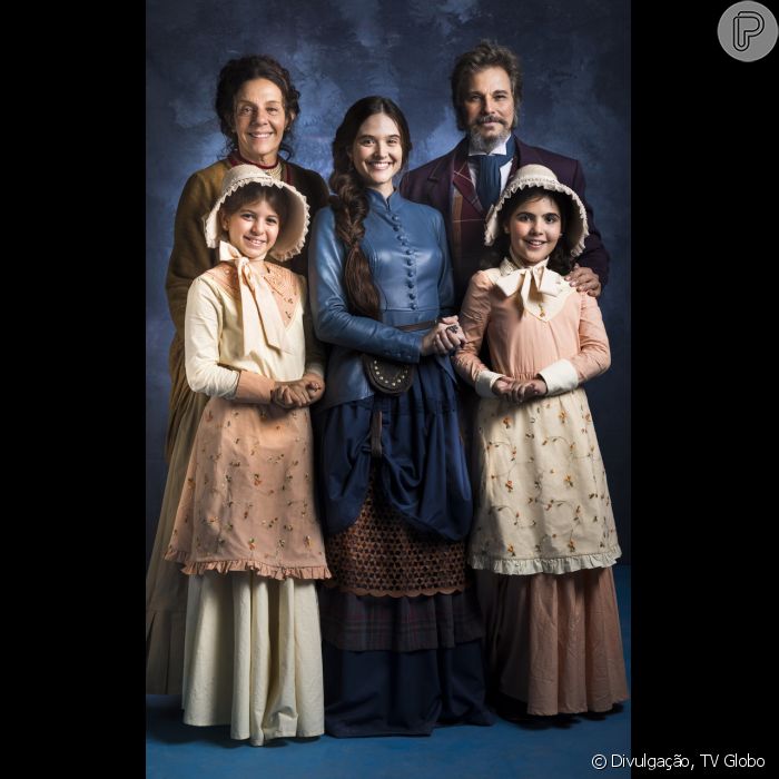 a família Sabino Machado antes de sofrerem o naufrágio que os congelou ...