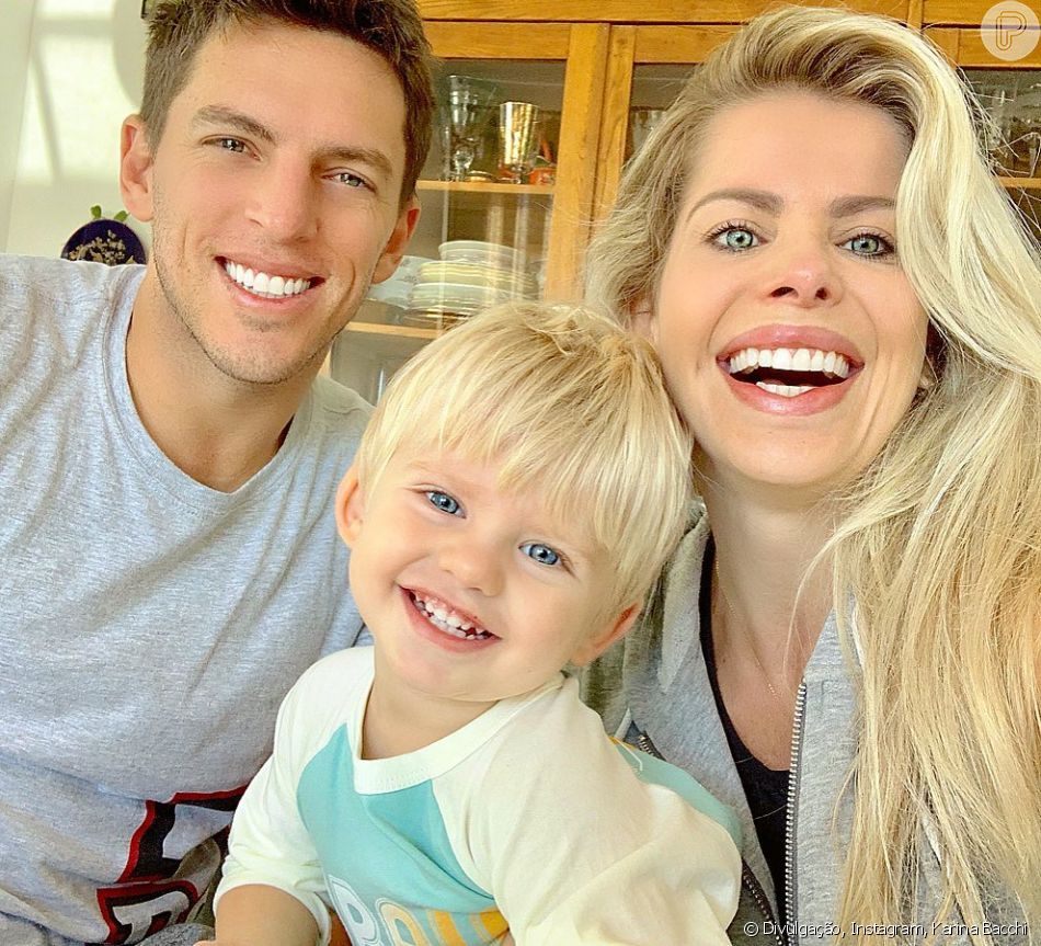 Filho de Karina Bacchi, Enrico não gosta de ficar longe dos pais nesta ...