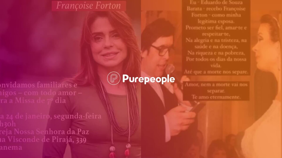 Vídeo: Viúvo de Françoise Forton desabafa ao anunciar missa de 7º dia ... Vídeo: Viúvo de Françoise Forton desabafa ao anunciar missa de 7º dia ...