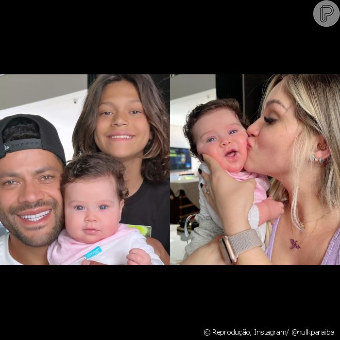 Hulk abre álbum de fotos com os filhos - Purepeople