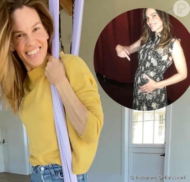 Grávida de gêmeos! Aos 48 anos, atriz Hilary Swank anuncia gravidez. Veja famosas grávidas após ...