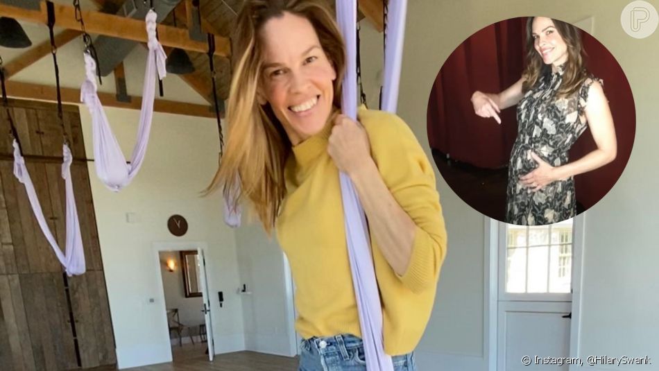 Grávida de gêmeos! Aos 48 anos, atriz Hilary Swank anuncia gravidez. Veja famosas grávidas após ...