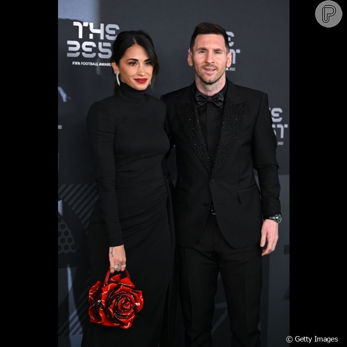 Look de Lionel Messi e da mulher do jogador, Antonela Roccuzzo, no Fifa ...