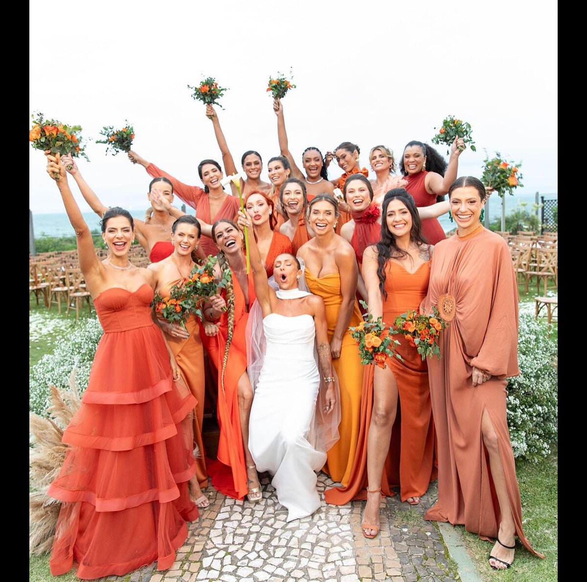 Foto: Aline Becker, a noiva, pediu para que as madrinhas e convidadas ...