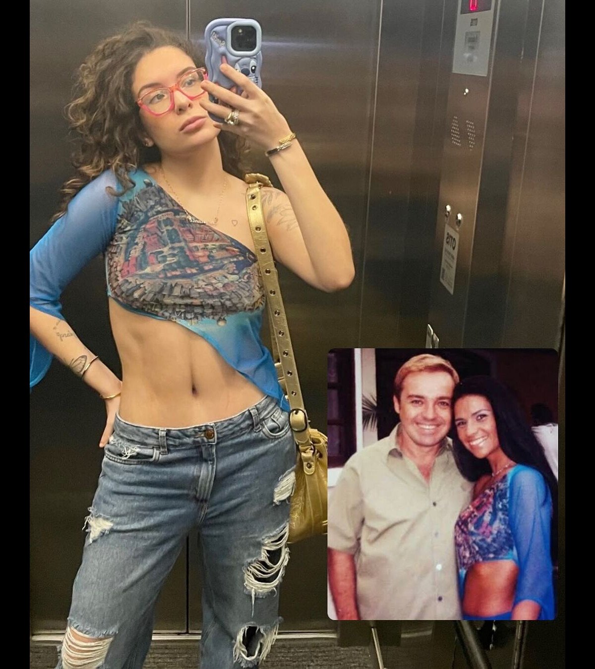 Foto: Stephanie Gomes resgatou um look usado por Solange Gomes em foto com Gugu e ex-Fazenda se ...
