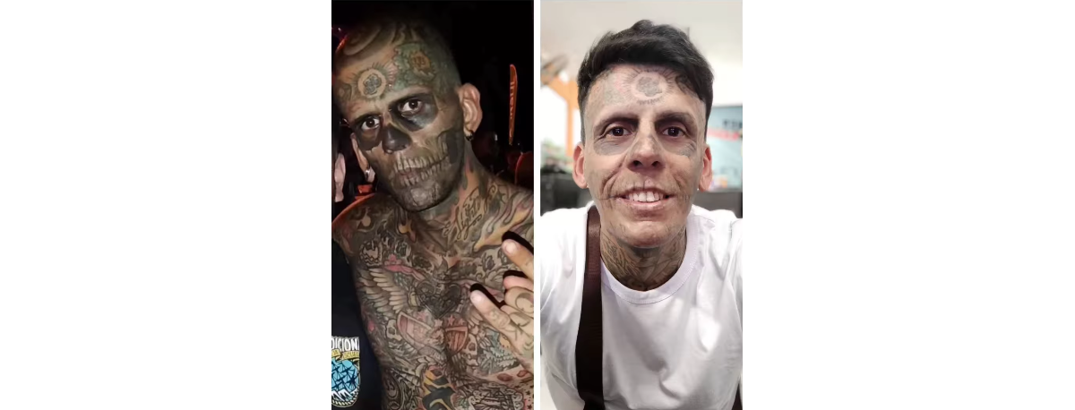 Foto: Homem mais tatuado do Brasil surpreende com atual aparência após ...