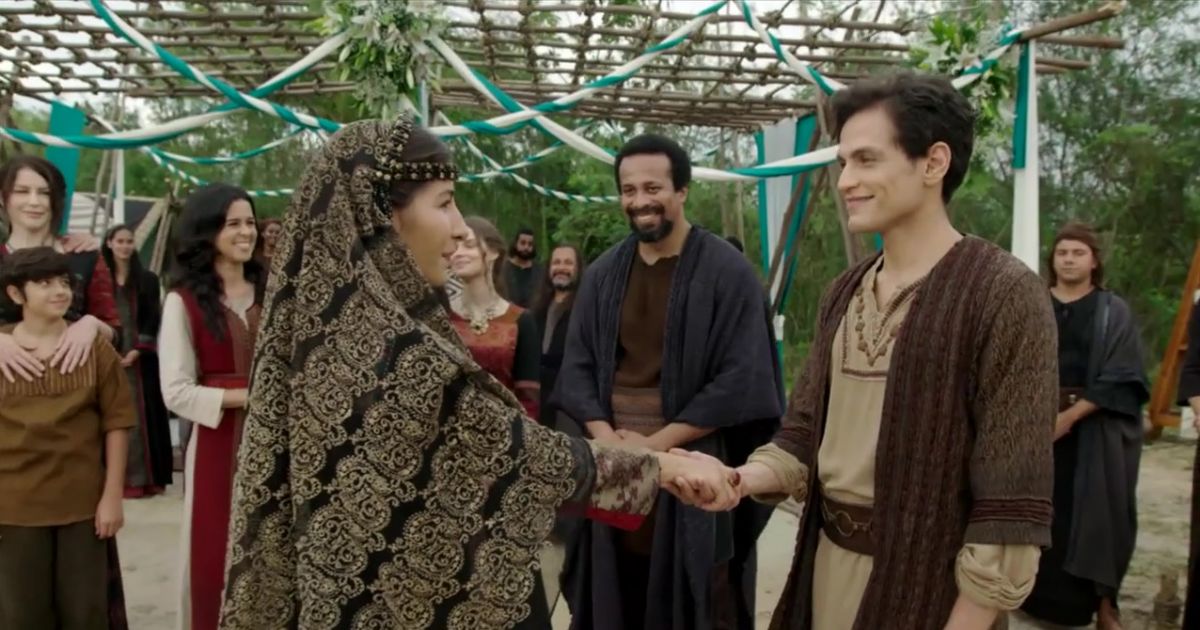 Na novela 'Gênesis', Tamar (Juliana Xavier) fica viúva duas vezes ...