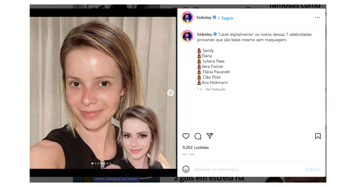 Sandy sem maquiagem? Imagem feita pelo artista Hidreley Diao causou ...