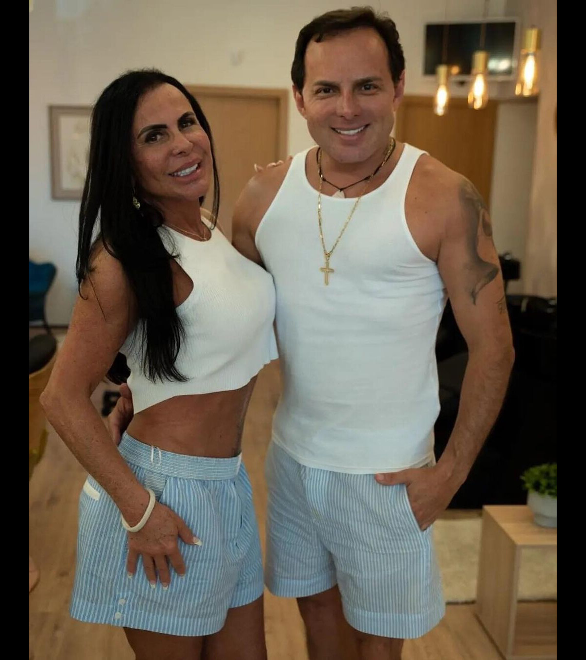 Foto: Gretchen destacou a forma que é tratada pelo marido, com carinho ...