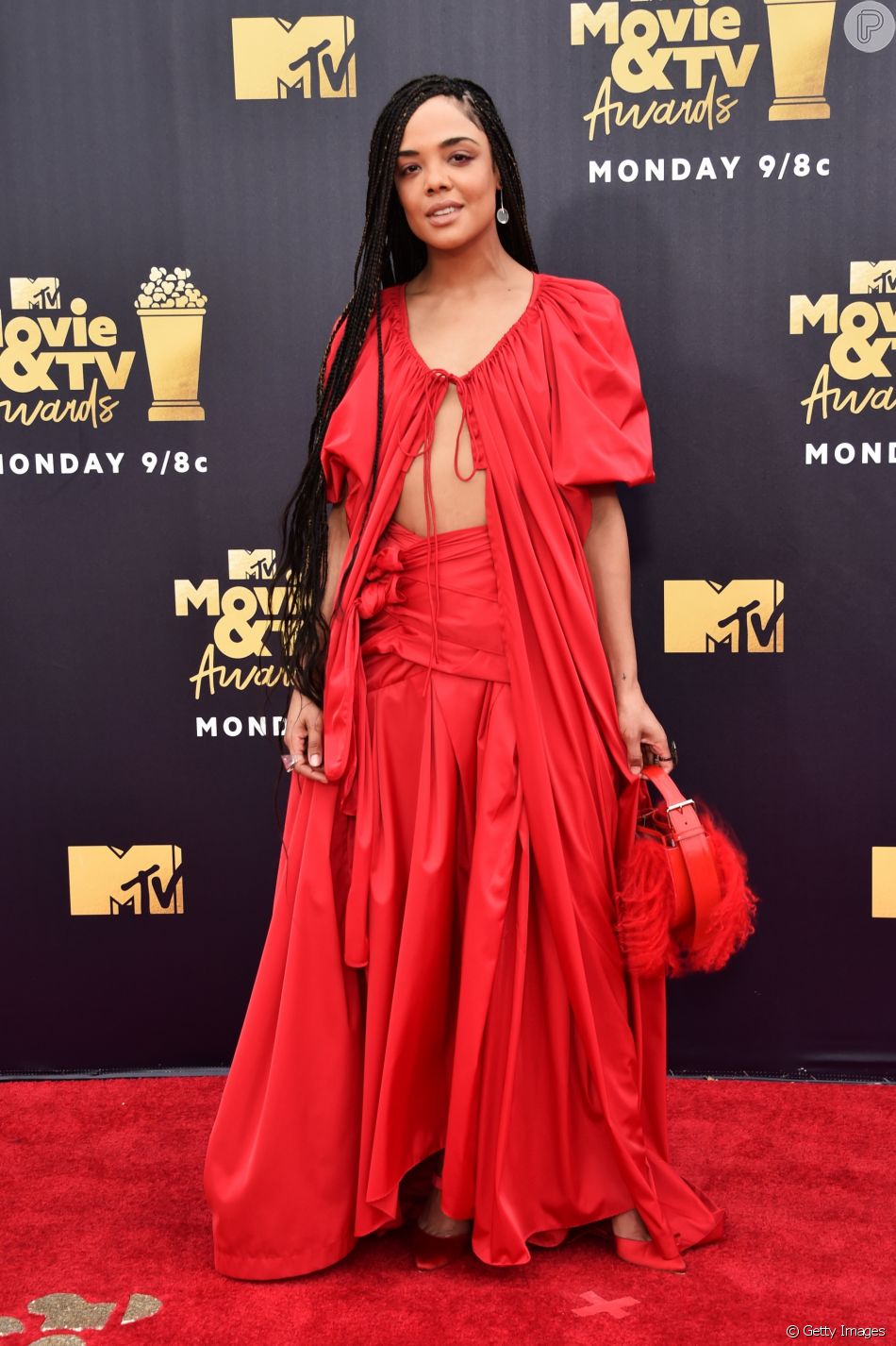 A atriz Tessa Thompson no 2018 MTV Movie and TV Awards, realizado no ...