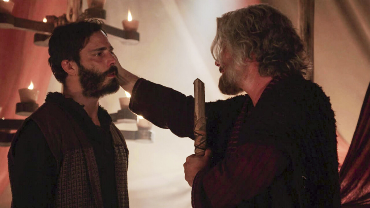 Foto: 'Gênesis': Judá (Thiago Rodrigues) vê uma sequência de cenas de ...