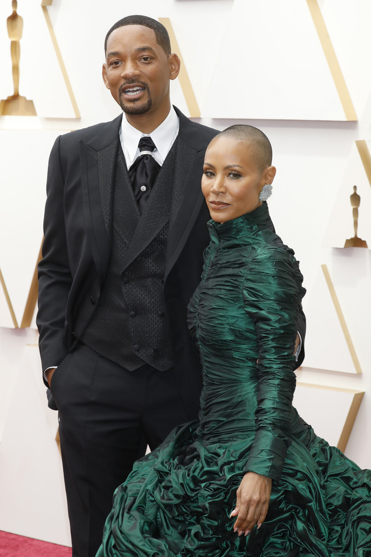 Foto: Will Smith ao lado da mulher, Jada Smith, no Oscar 2022 - Purepeople