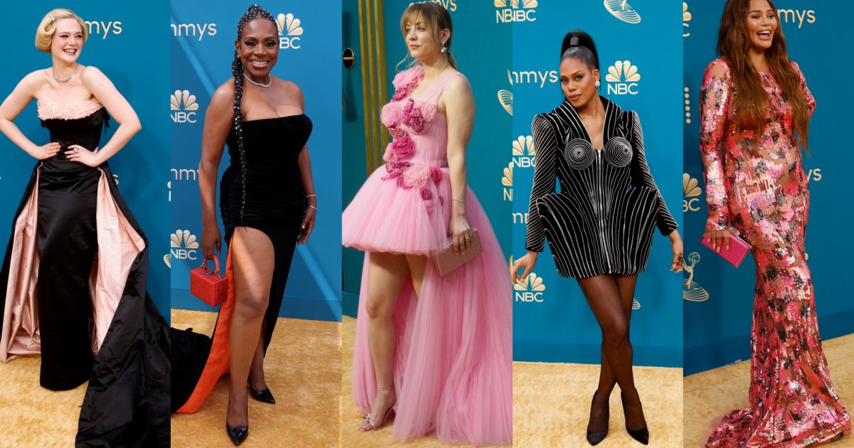 Looks do Emmy 2022 tem muito rosa, volume extravagante e brilho luxuoso ...