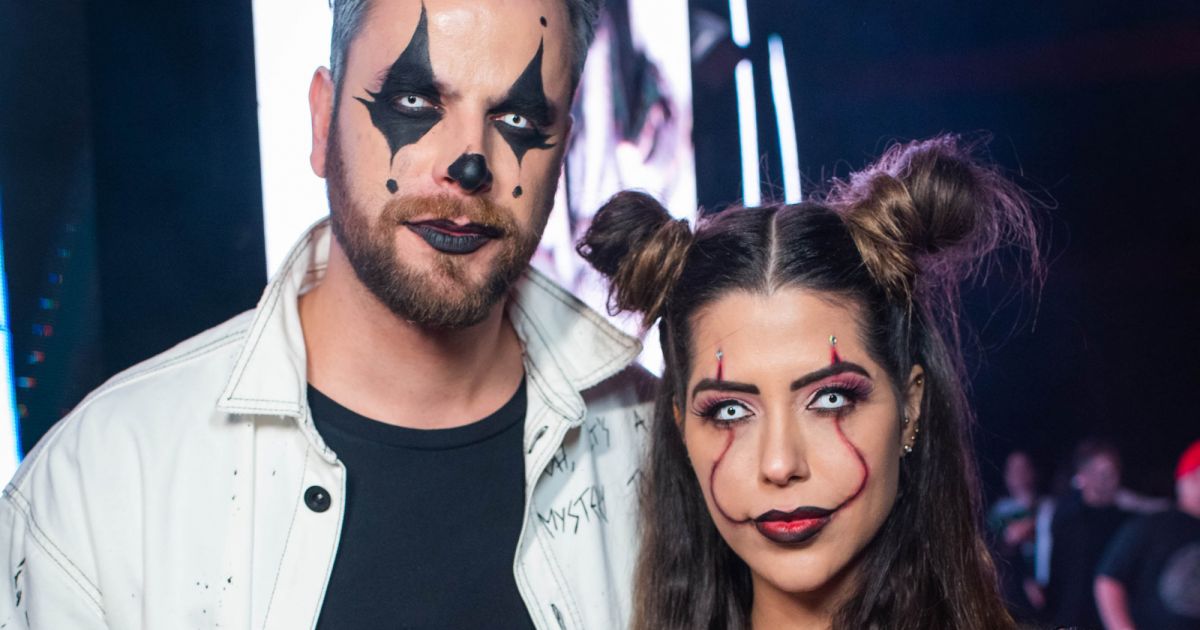 Fantasia de palhaço de casal para usar no Halloween: os ex-BBBs Laís ... Fantasia de palhaço de casal para usar no Halloween: os ex-BBBs Laís ...
