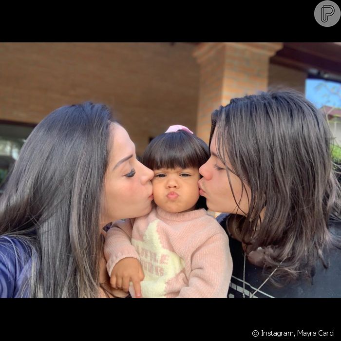 Mayra Cardi exibe foto de beijo em Sophia com o filho mais velho, Lucas ...