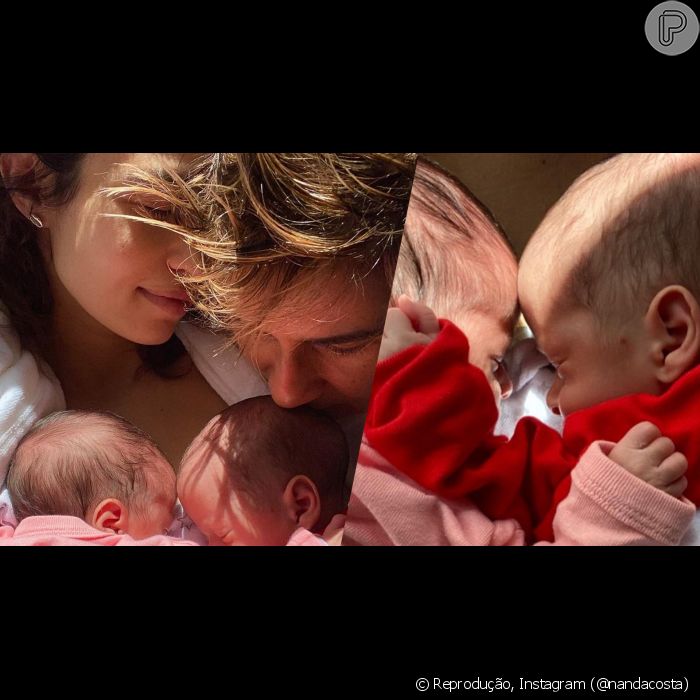 Nanda Costa mostra o rosto das filhas gêmeas pela primeira vez - Purepeople