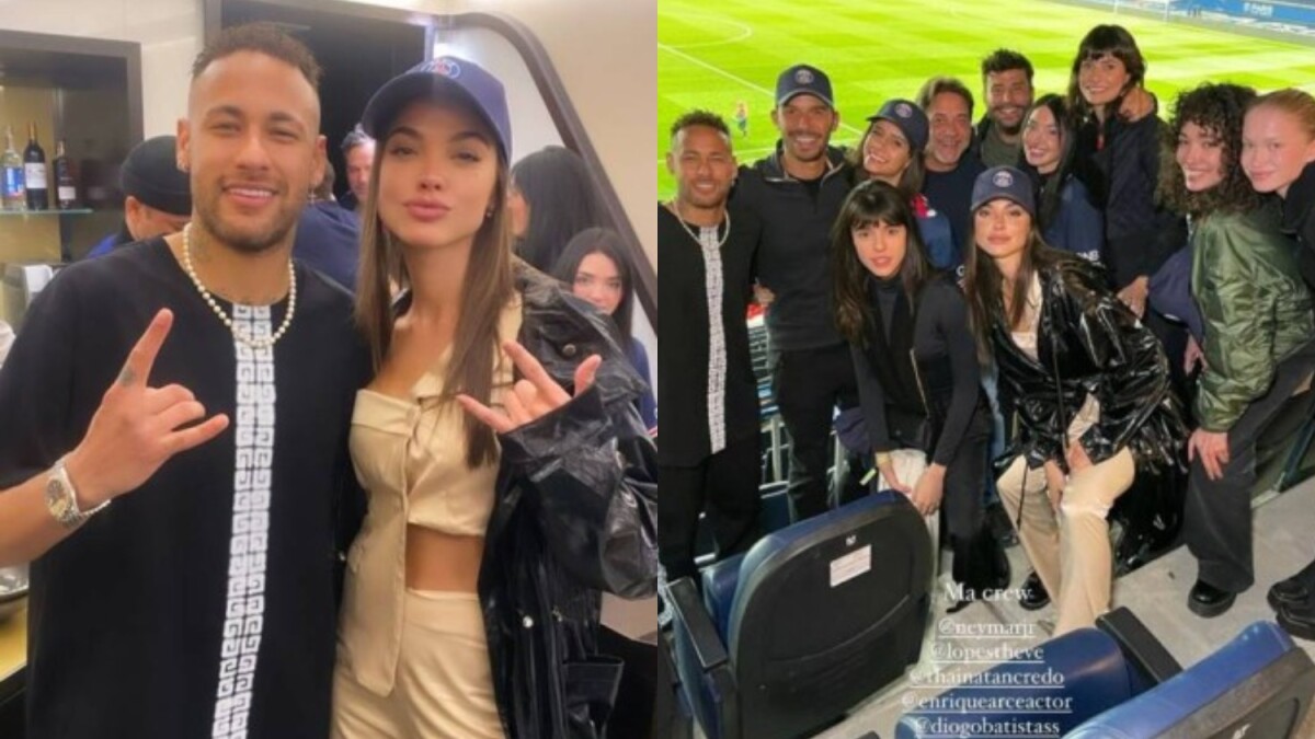 Foto: Neymar recebe modelos em seu camarote em jogo - Purepeople