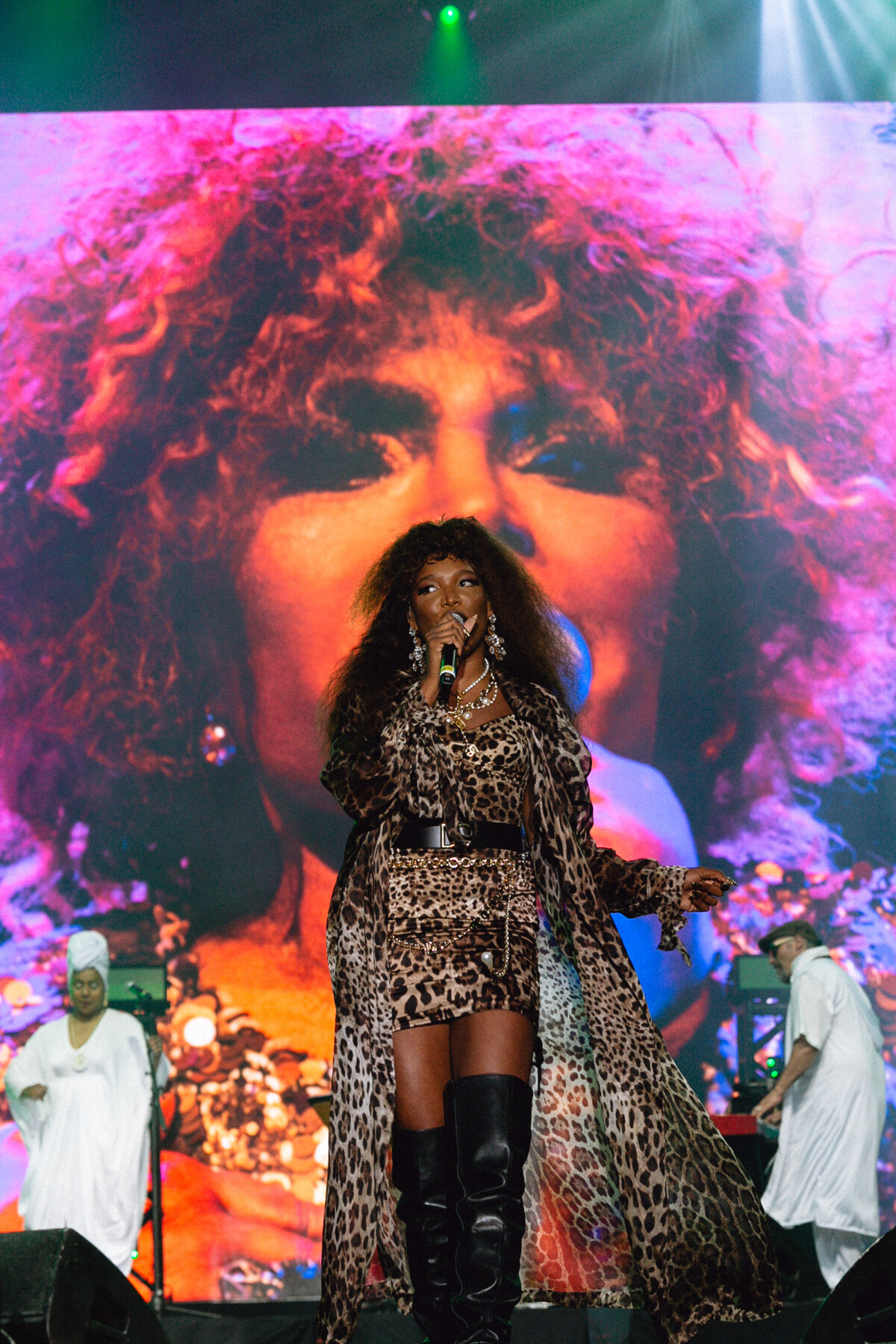 Foto: A cantora Majur usou um look total animal print para cantar no ...