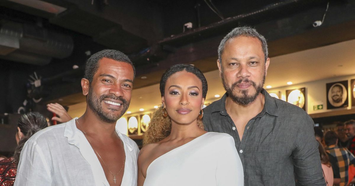 Sheron Menezzes, Samuel de Assis e Che Moais no lançamento da novela ...