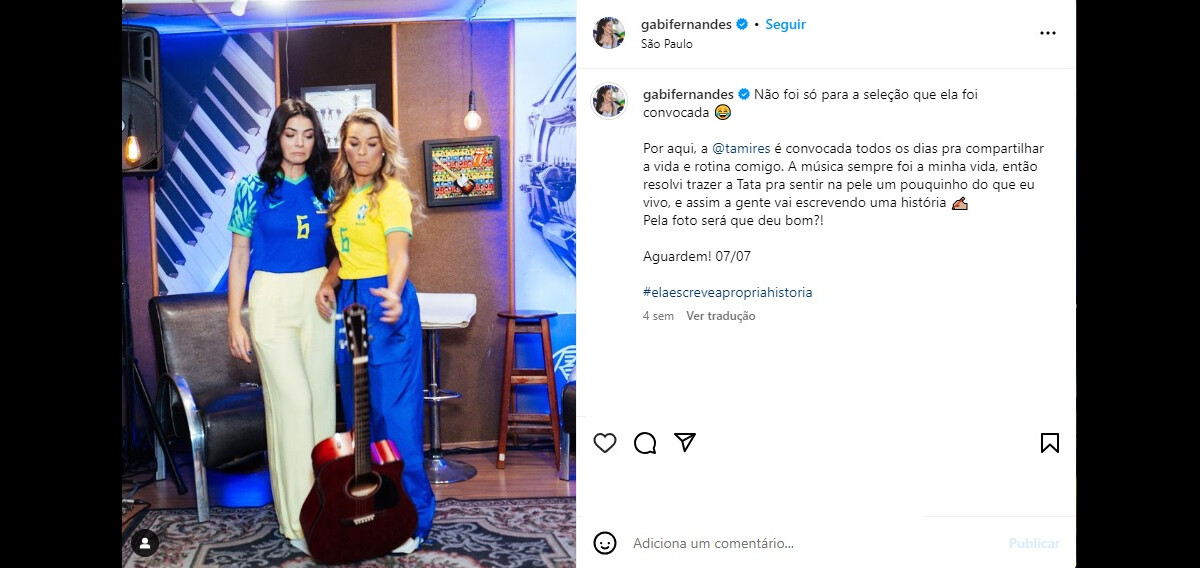 Foto: Gabi Fernandes e Tamires lançaram uma música juntas antes da Copa ...