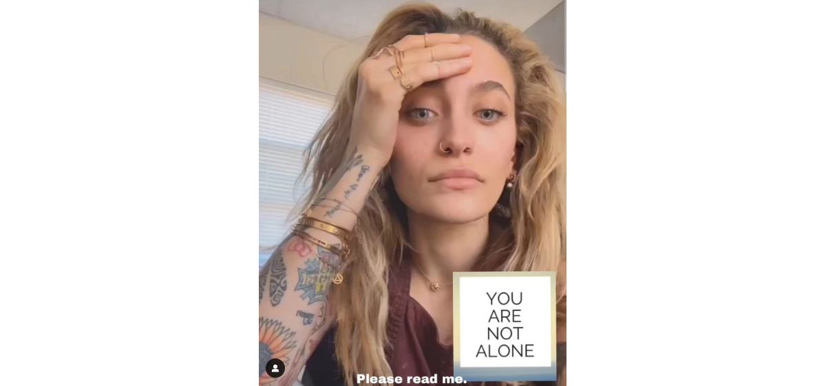 Foto: Paris Jackson refletiu no Instagram: "Se você não deseja um ...