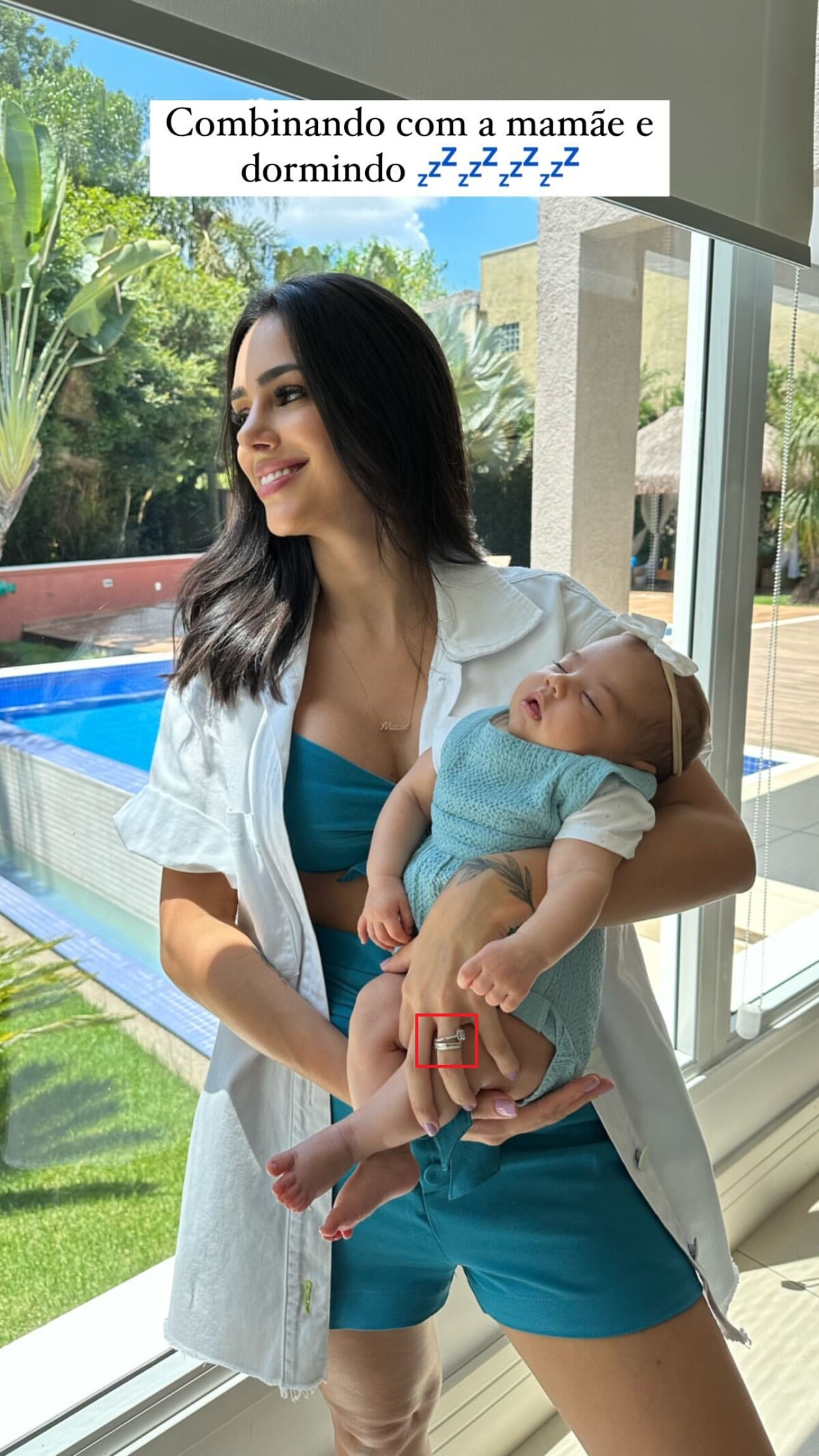 Foto: Bruna Biancardi mostrou foto segurando Mavie e usando aliança ...