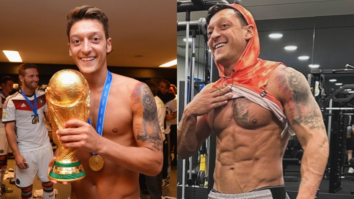 Foto: Mesut Ozil transformou seu corpo na academia e não perde a ...