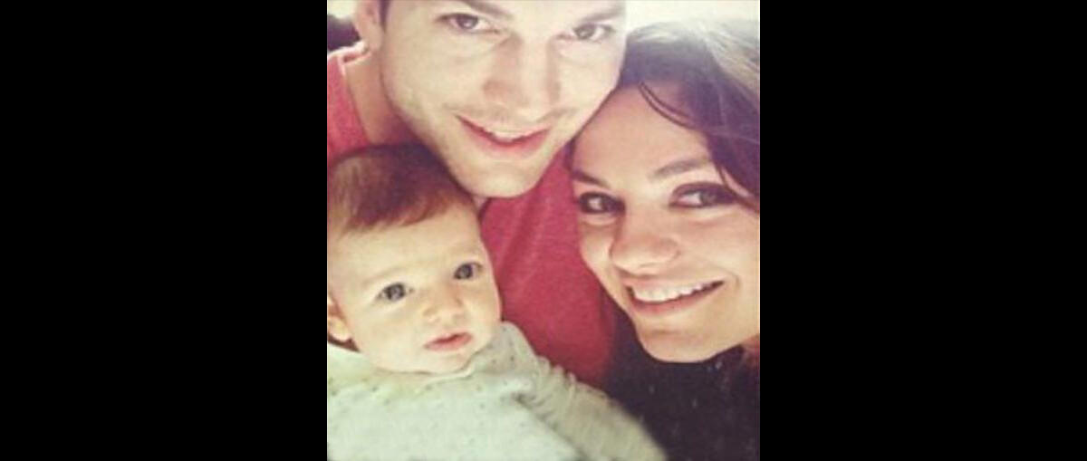Foto: Ashton Kutcher e Mila Kunis divulgam foto com a filha, Wyatt ...