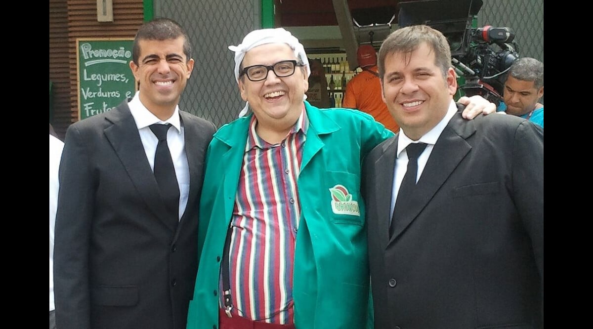 Foto: Márcio Ribeiro ao lado de Marcius Melhem e Leandro Hassum ...