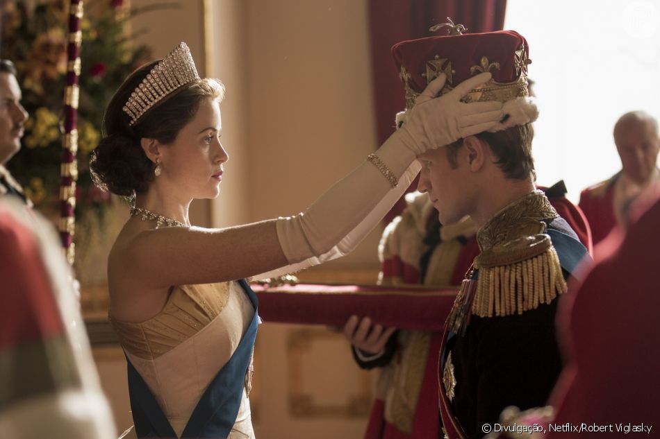 Na série 'The Crown', Claire Foy interpreta a rainha Elizabeth II na ...