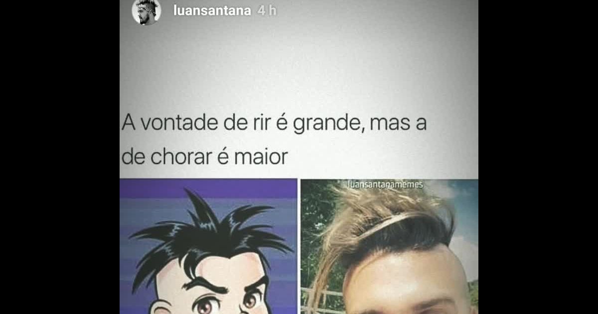 Luan Santana mostra um meme que fizeram de seu cabelo - Purepeople