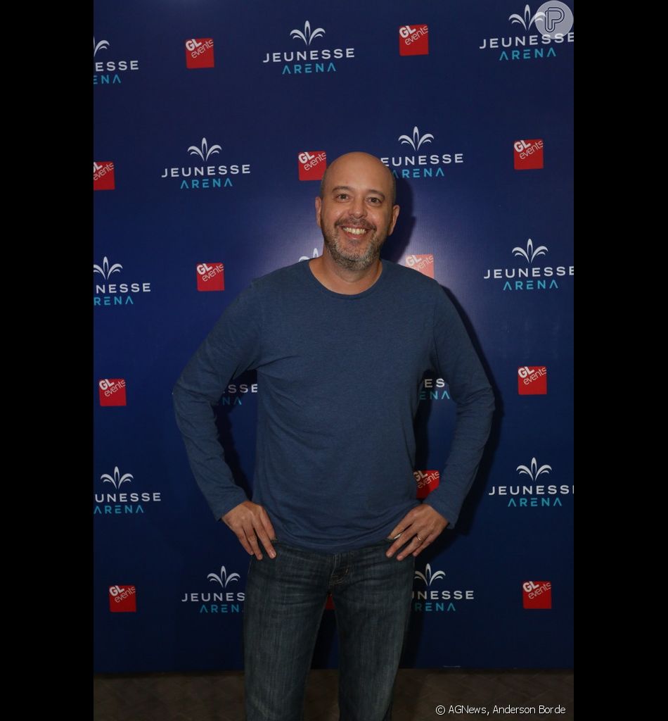 O jornalista Alex Escobar no UFC 224, realizado no Jeunesse Arena, no ...