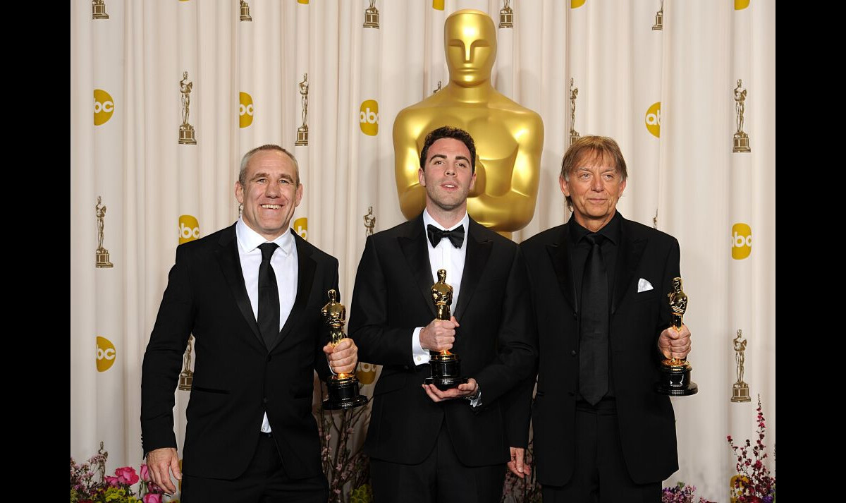 Foto: Andy Nelson, Mark Paterson e Simon Hayes, responsáveis pela ...