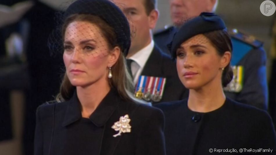 Meghan Markle e Kate Middleton: carros separados em velório da Rainha Elizabeth II - Purepeople
