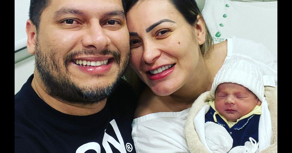 Leon, primeiro filho de Andressa com Tiago Costa, nasceu pesando quase ...