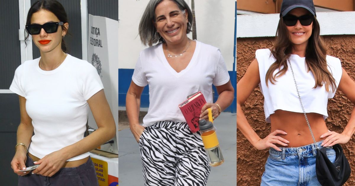 Camiseta branca feminina: como montar um look com tendências da moda ...