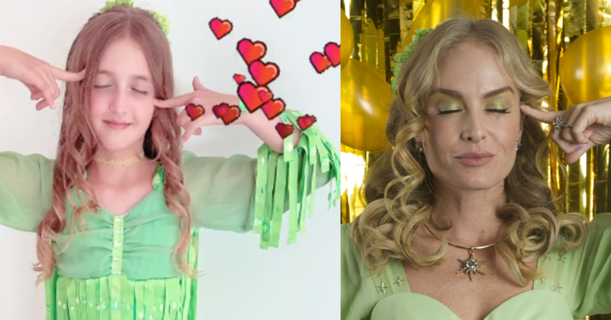 Eva Huck e Fada Bela: a famosa pose também foi reproduzida pela pequena ...