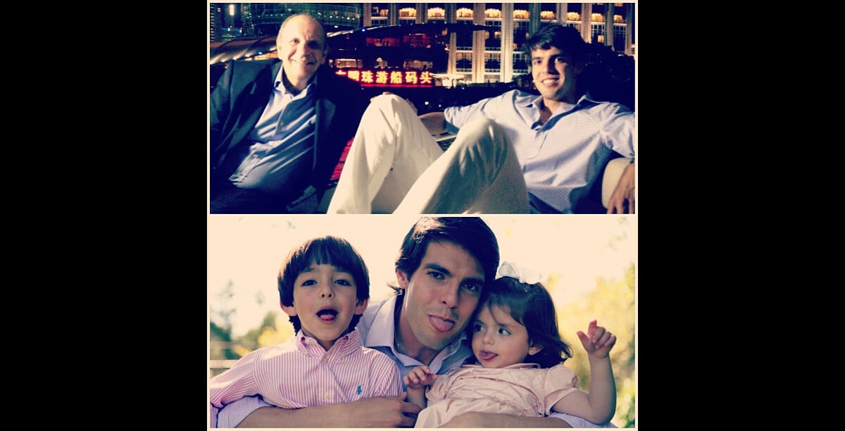 Foto: Kaká postou uma montagem de imagens em que aparece com o seu pai ...