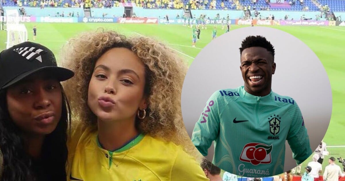 Aprovada? Affair de Vini Jr. assiste jogo do Brasil ao lado da família ...