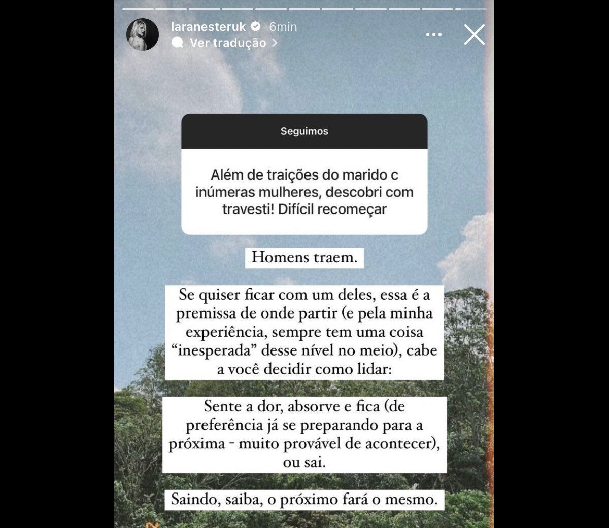 Foto: Lara Nesteruk tinha a certeza de que escolher se relacionar com ...