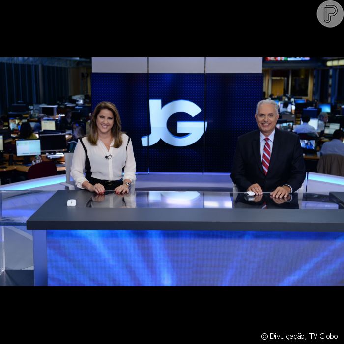 Christiane Pelajo e William Waack dividiam a bancada do telejornal ...