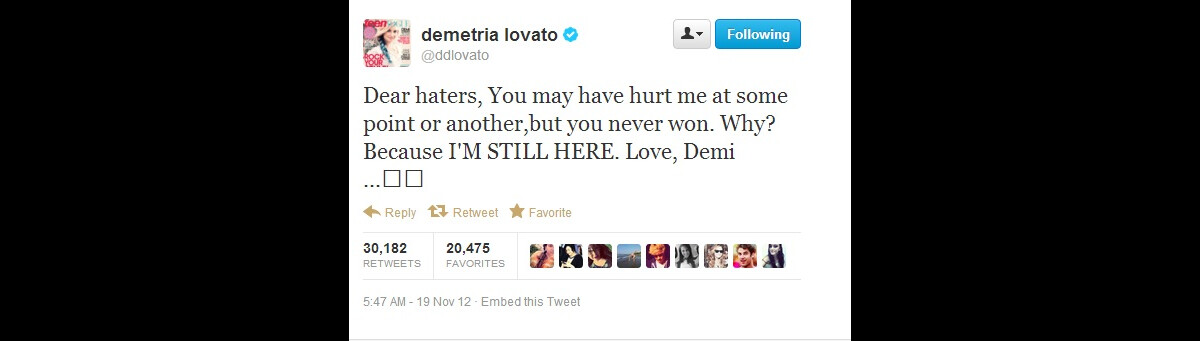 Foto: Demi Lovato desabafa no Twitter nesta segunda-feira (19) - Purepeople