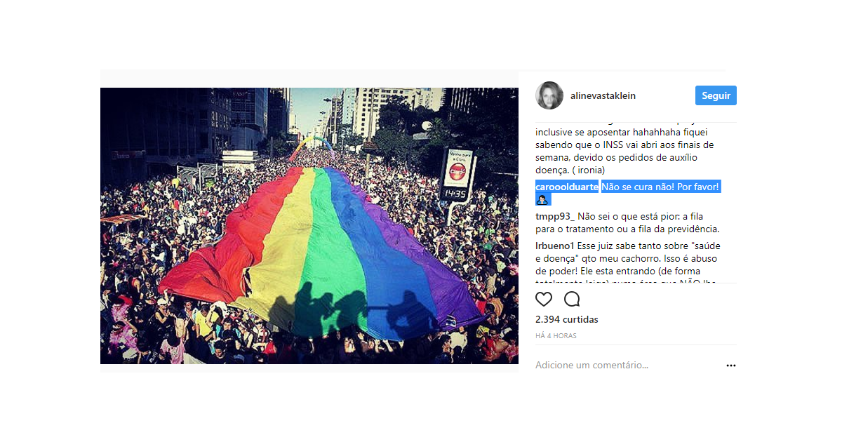 Carol Duarte Responde Post Da Namorada Aline Klein Sobre Cura Gay Não Se Cura Não Purepeople