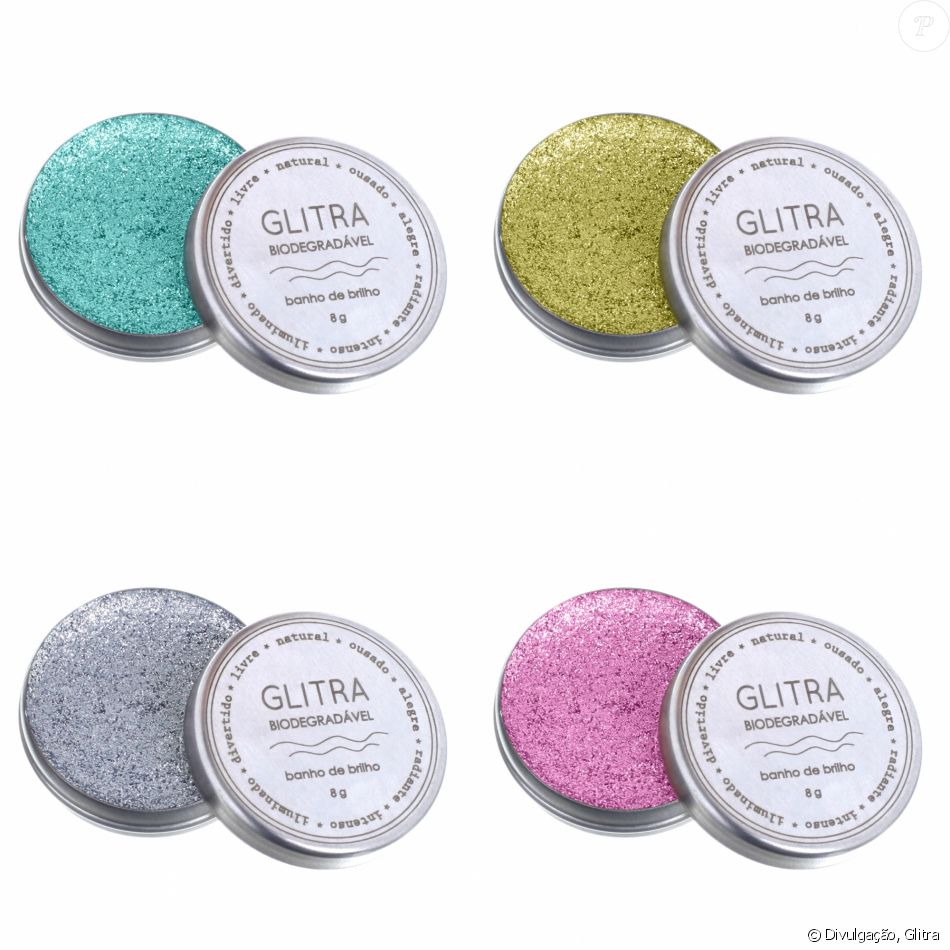 A marca Glitra disponibiliza suas purpurinas nas cores turquesa, rosa ...