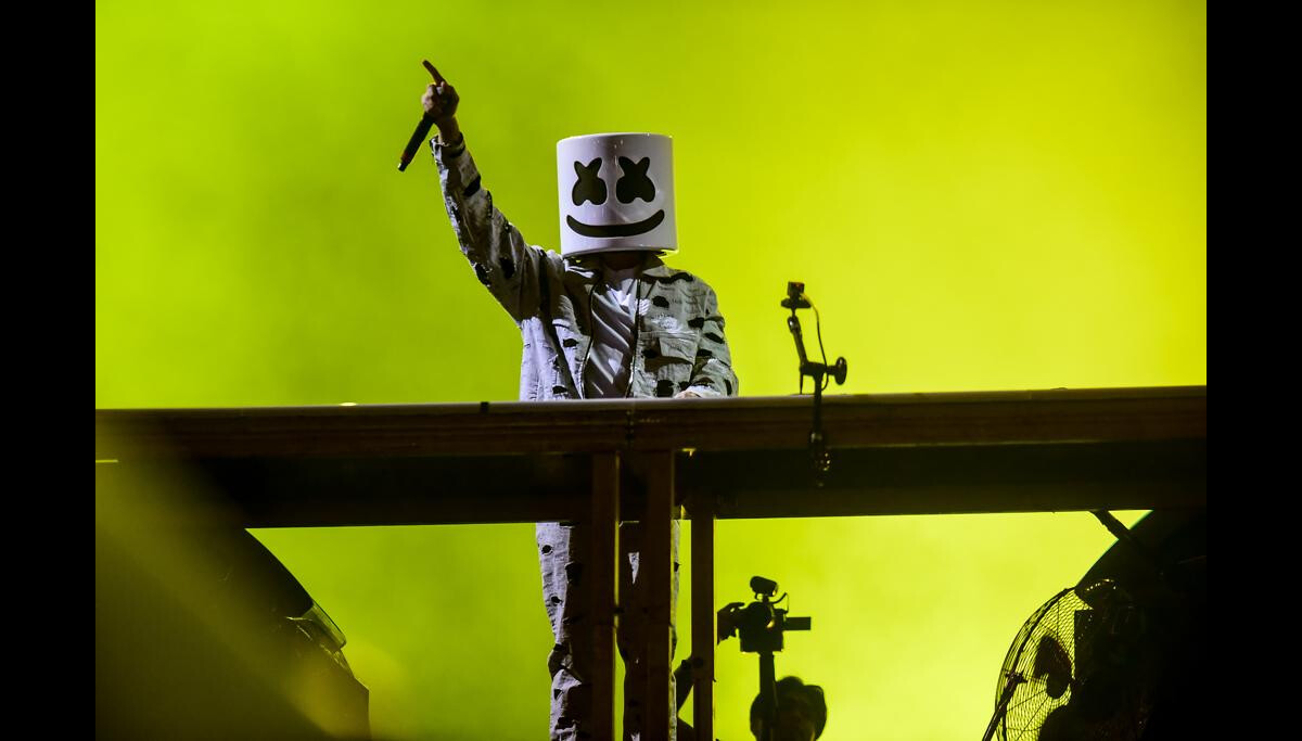 Foto: DJ Marshmello também comandou o Palco Mundo do festival - Purepeople