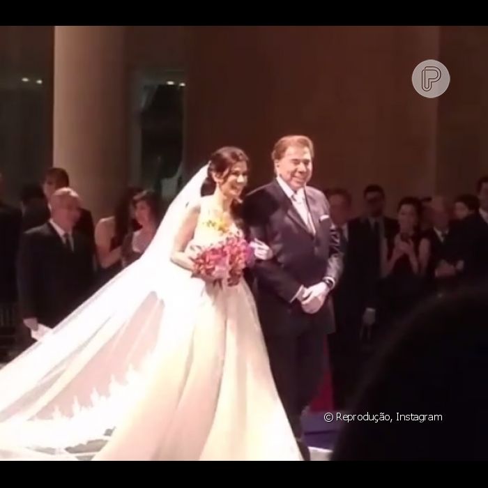 Silvio Santos levou a filha caçula, Renata Abravanel, ao altar para se ...