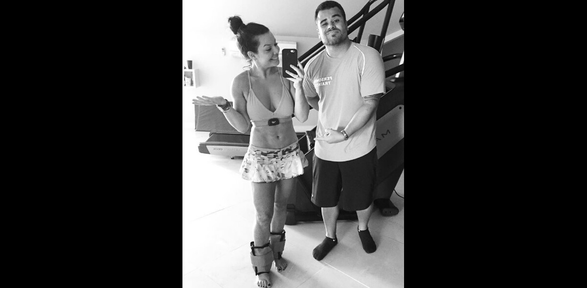 Foto: Fernanda Souza conta com auxílio de um personal para seguir ... Foto: Fernanda Souza conta com auxílio de um personal para seguir ...