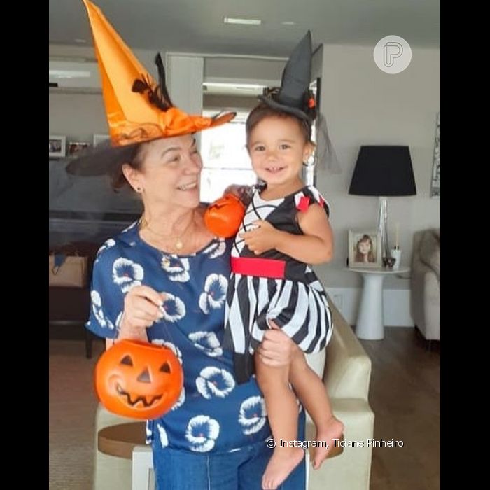 Mãe de César Tralli ao lado da neta Manuella em foto de arquivo ...