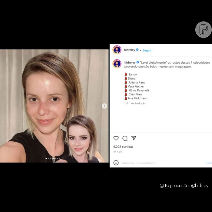 Sandy apareceu sem maquiagem em uma simulação postada no perfil ...